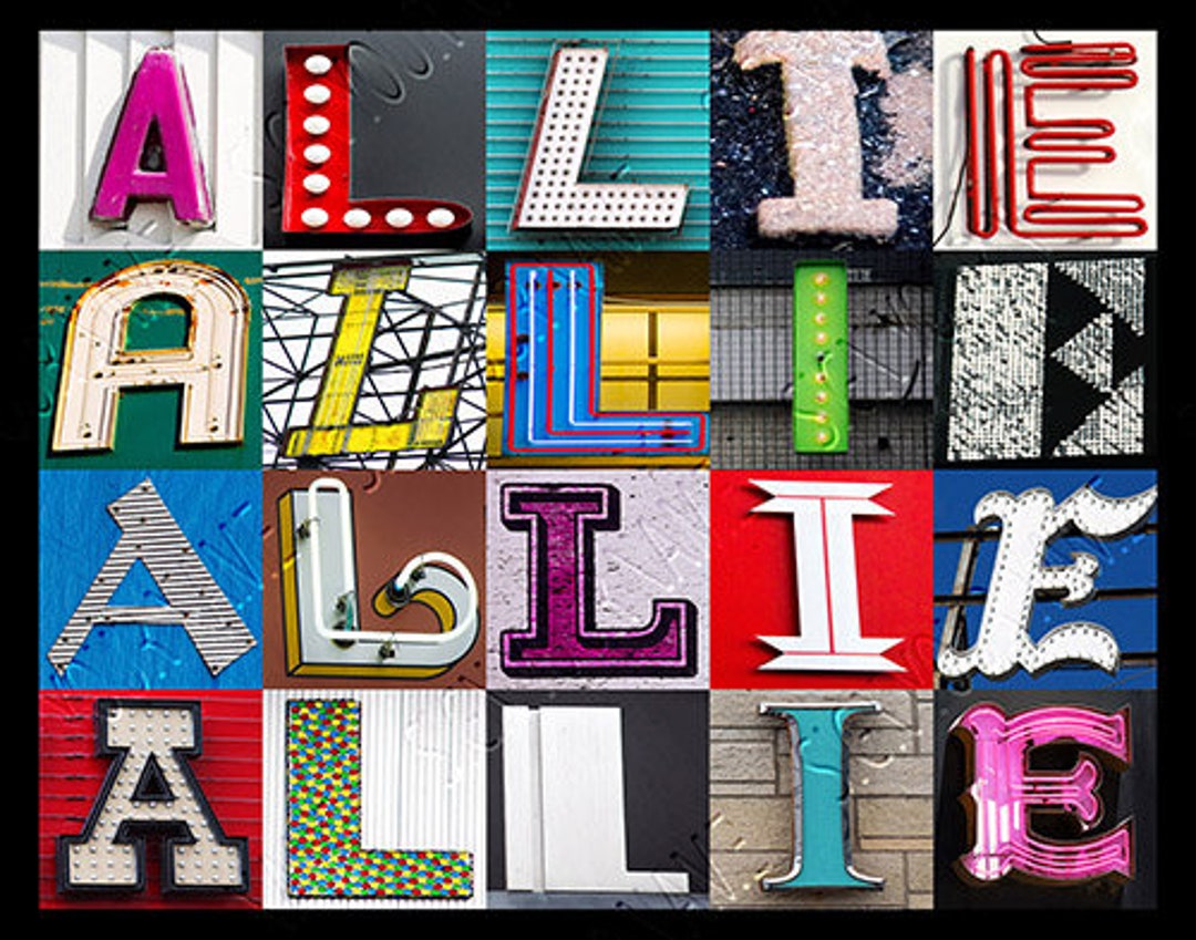 Personalized Poster Featuring ALLIE in Photos of Alphabet Letters From ...