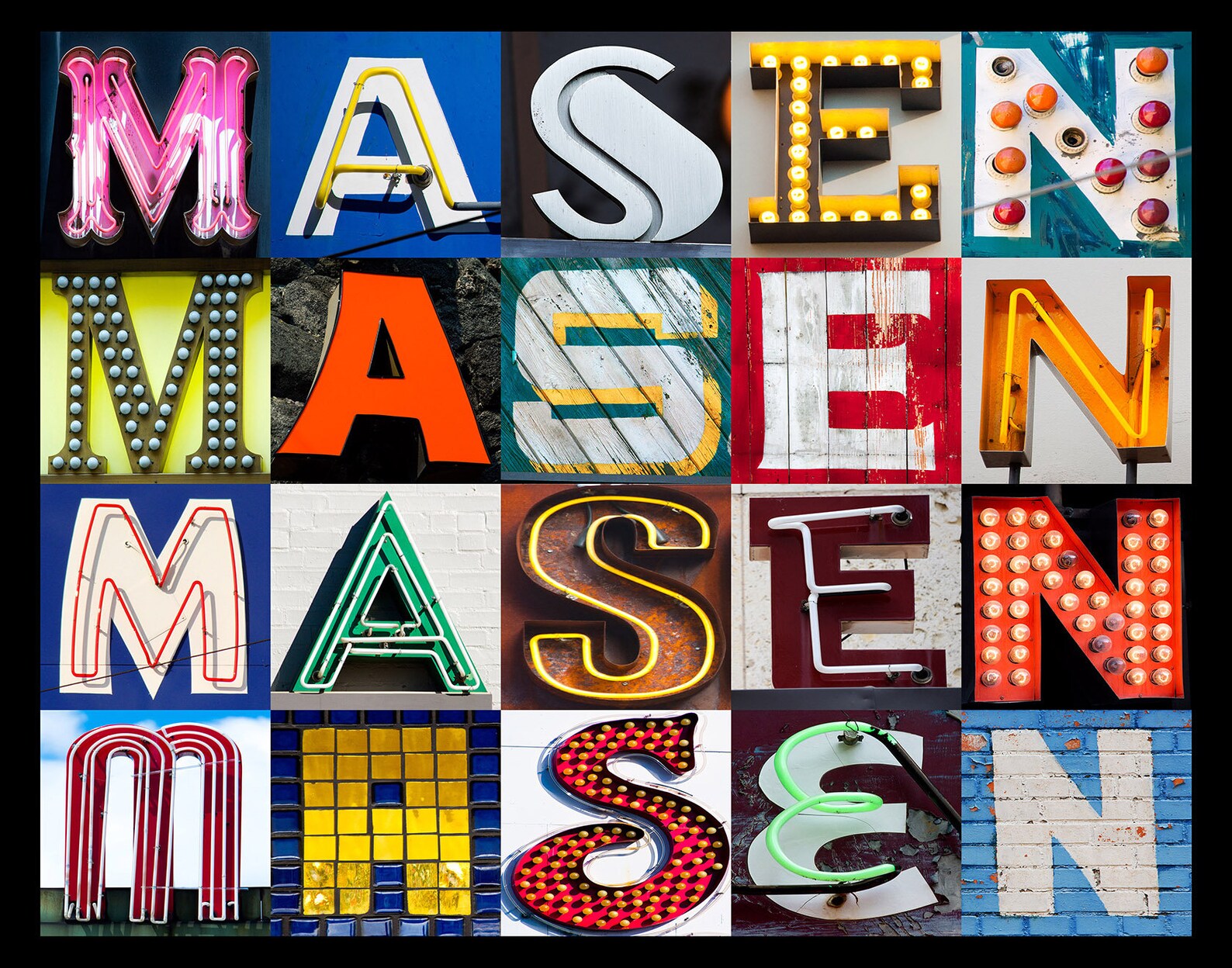 MASON or MASEN Personalized Poster Featuring Photos of Letters From ...