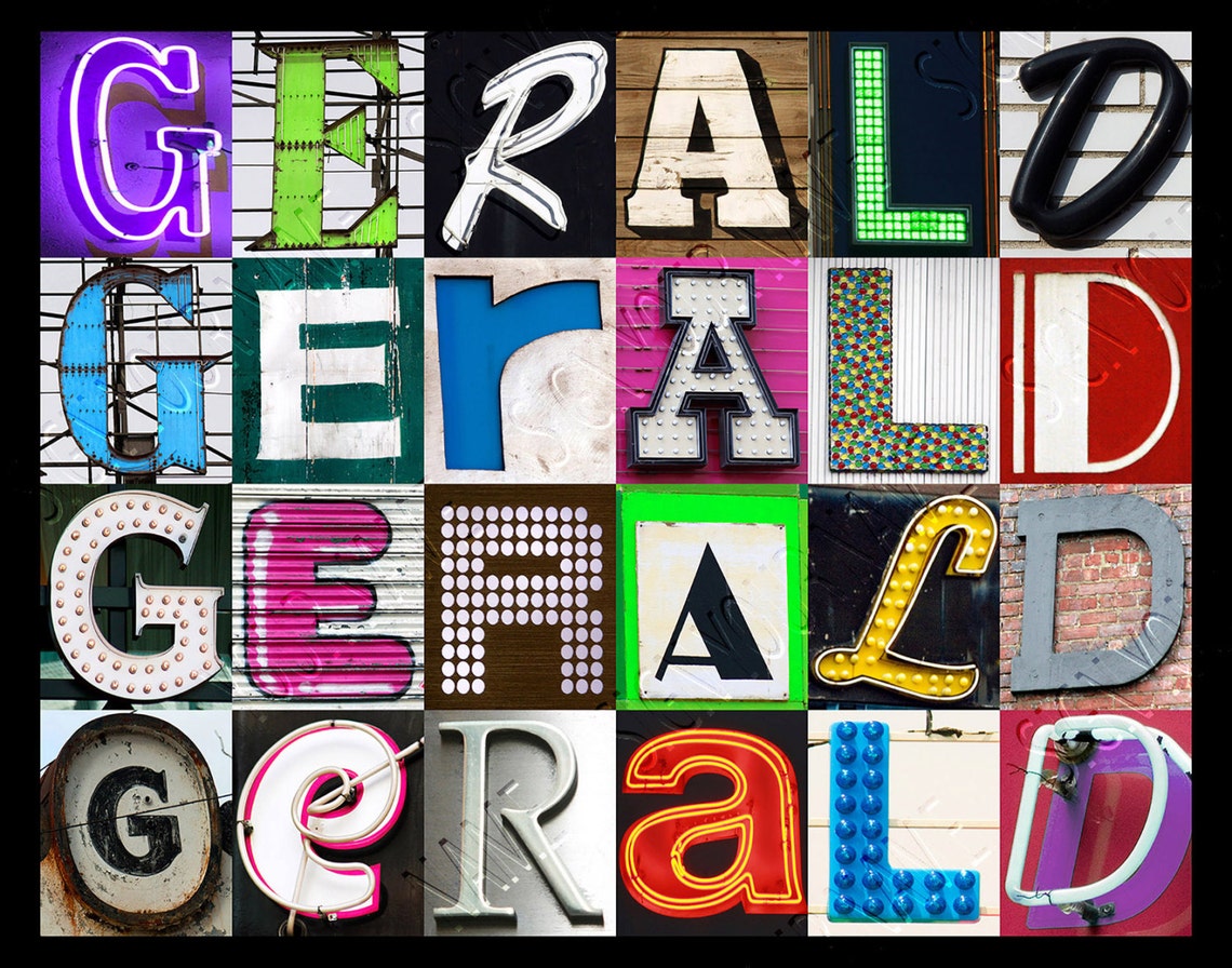 GERALD Personalized Poster Featuring Photos of Letters From - Etsy