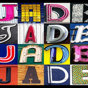 JADE Personalized Poster Featuring Photos of Letters From Signs ...