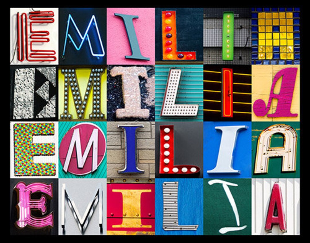 EMILIA Personalized Poster Featuring Photos of Letters From Signs ...
