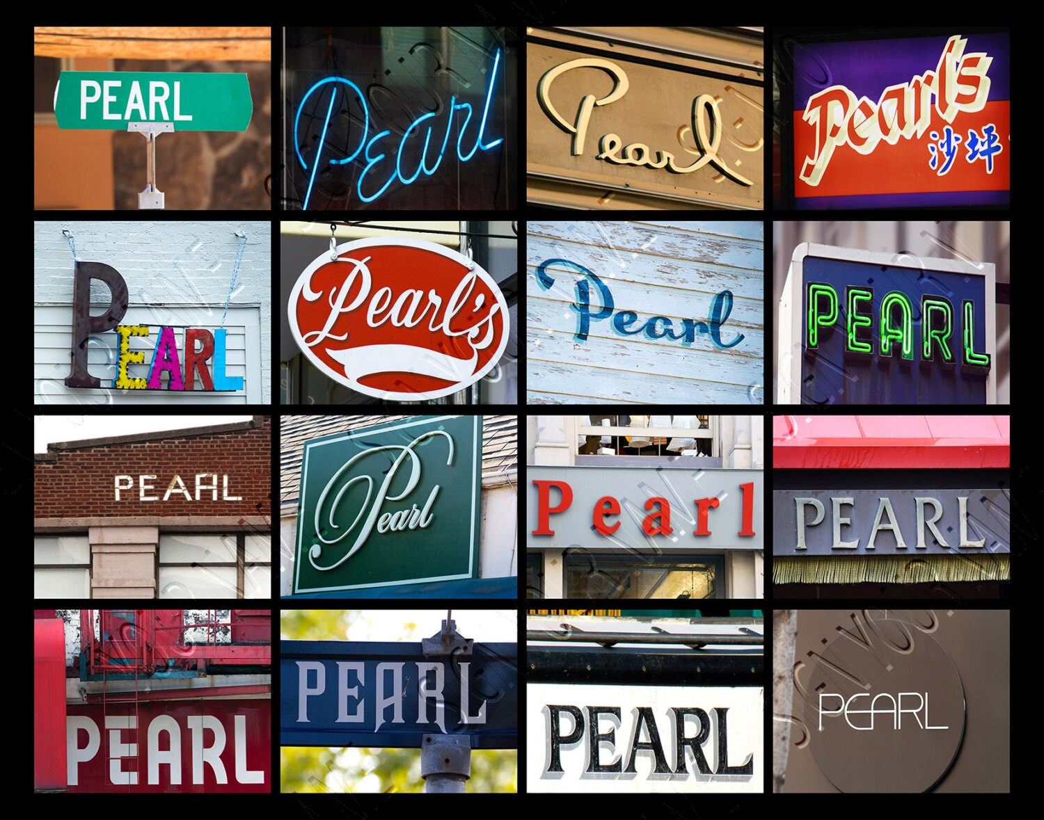 PEARL Personalized Poster Featuring Photos of Actual Signs; Art Print ...