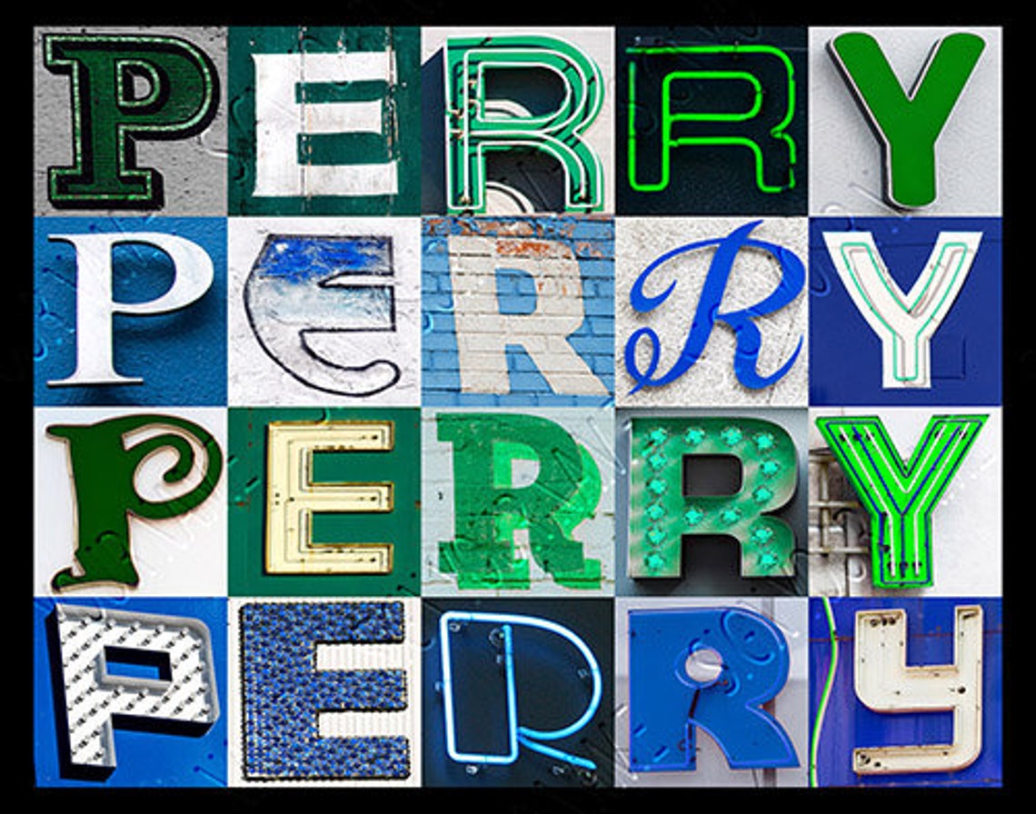 PERRY Personalized Poster Featuring Photos of Letters From | Etsy