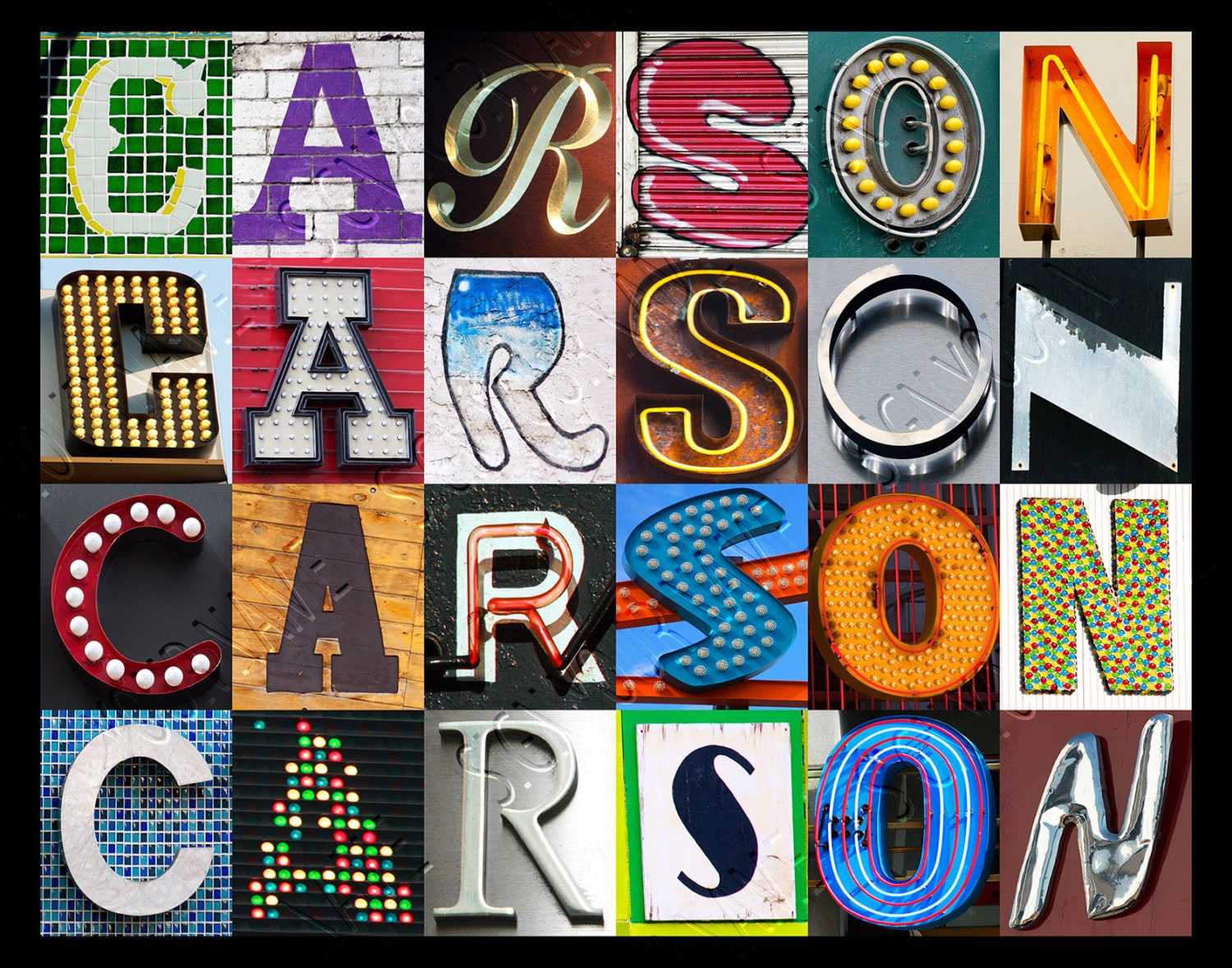 CARSON, KARSEN or KARSON Personalized Poster Featuring Photos of ...