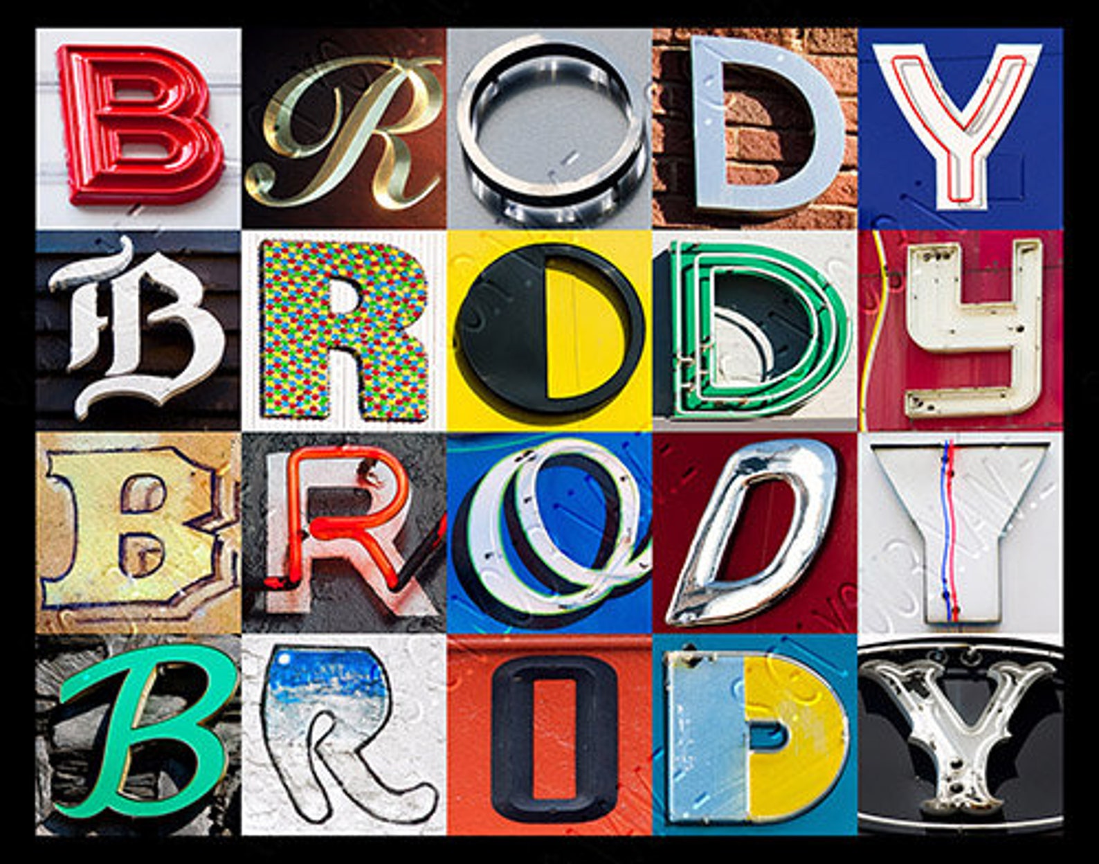 BRODY Personalized Poster Featuring Photos of Letters From Signs ...