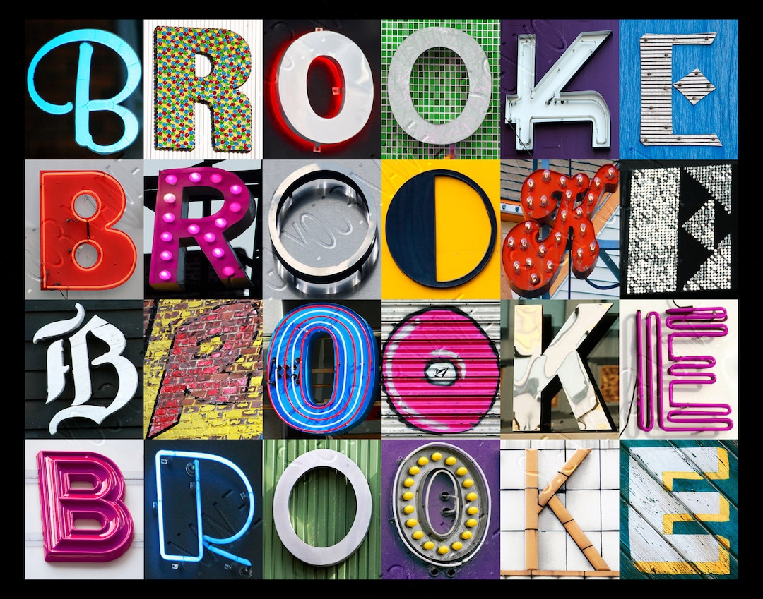 BROOKE or BROOK Personalized Poster Featuring Photos of Letters From ...