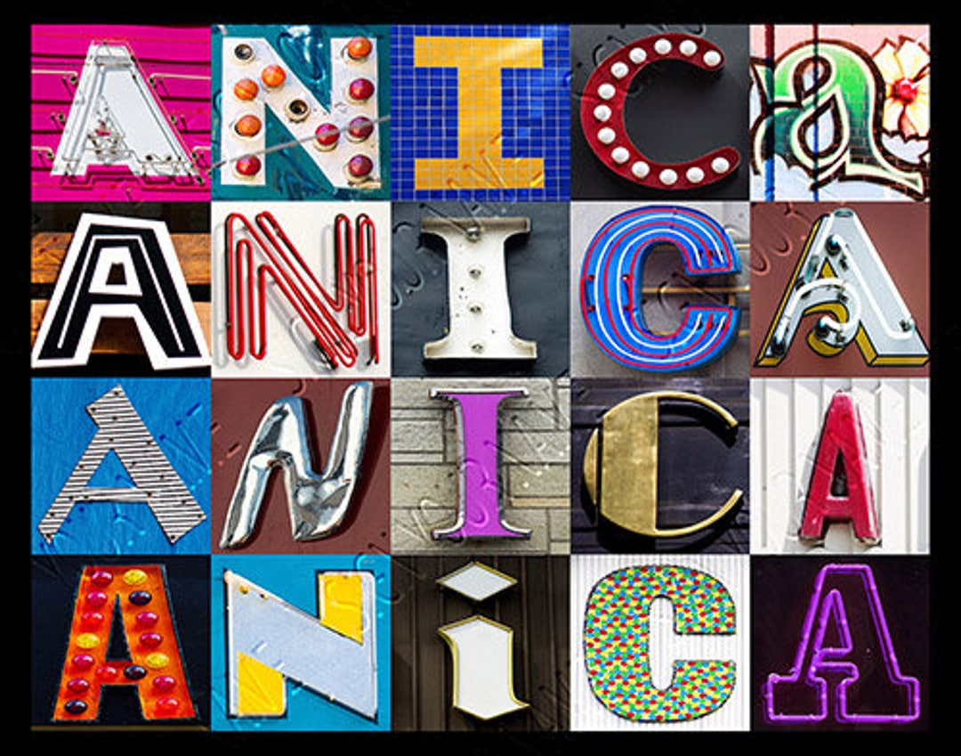Personalized Poster Featuring ANICA Showcased in Photos of Sign Letters ...