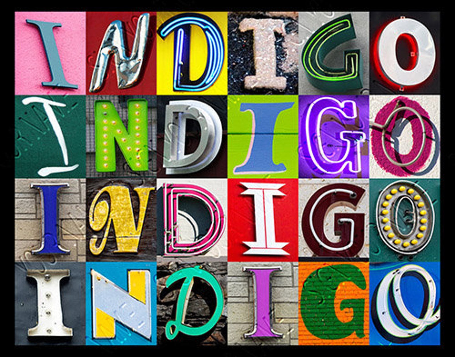 INDIGO Personalized Poster Featuring Photos of Letters From - Etsy