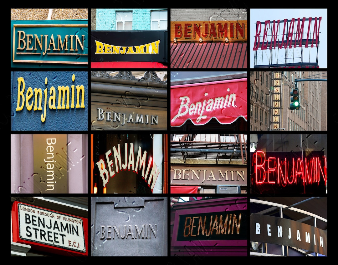 BENJAMIN Personalized Poster Featuring Photos of Actual Signs; Art ...