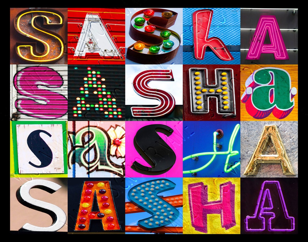 SASHA Personalized Poster Featuring Photos of Alphabet Letters From ...