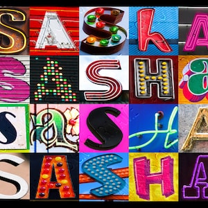 SASHA Personalized Poster Featuring Photos of Alphabet Letters From ...