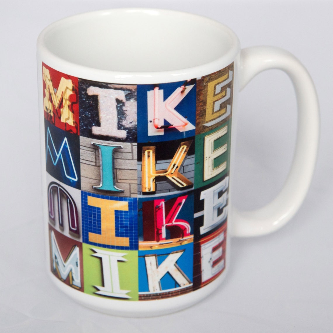 Personalized Coffee Mugs With NAMES in Photos of Alphabet Sign Letters ...