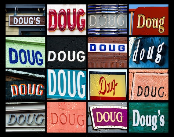 Personalized Poster Featuring DOUG in Photos of Actual Signs - Etsy