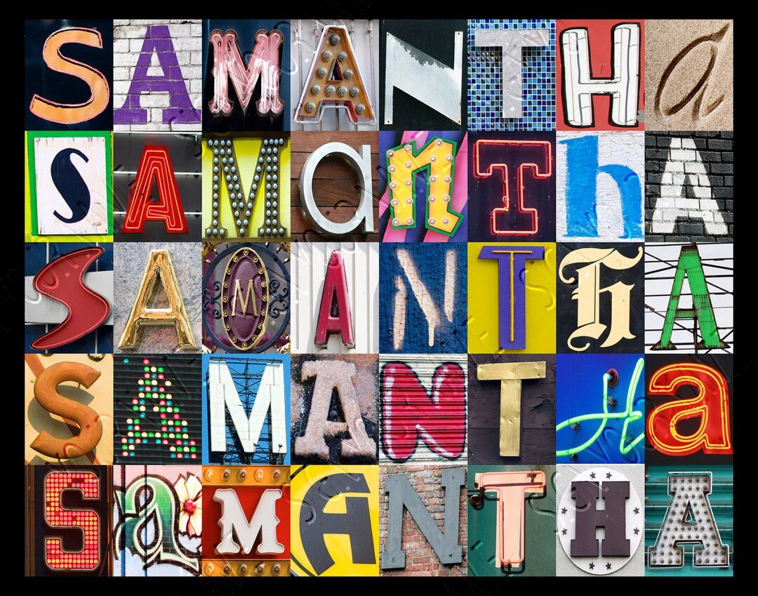 SAMANTHA Personalized Poster Featuring Photos of Alphabet Letters From ...