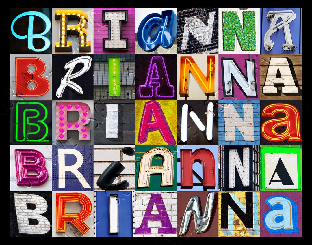 BRIANNA or BRIANA Personalized Poster Featuring Photos of Sign Letters ...