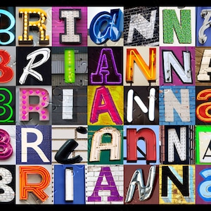BRIANNA or BRIANA Personalized Poster Featuring Photos of Sign Letters ...