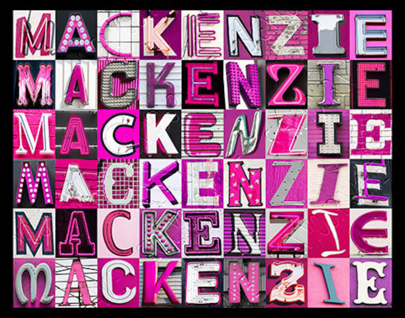MACKENZIE Personalized Poster Featuring Photos of Sign Letters ...