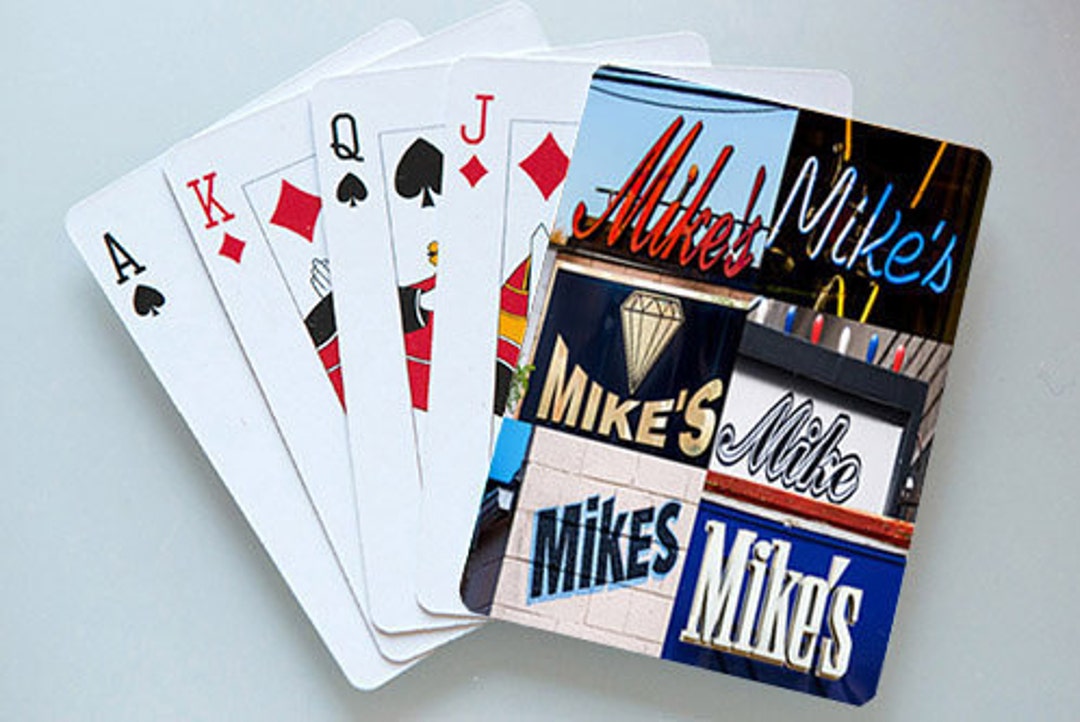 Custom Playing Cards Featuring the Name MIKE in Actual Sign Photos ...