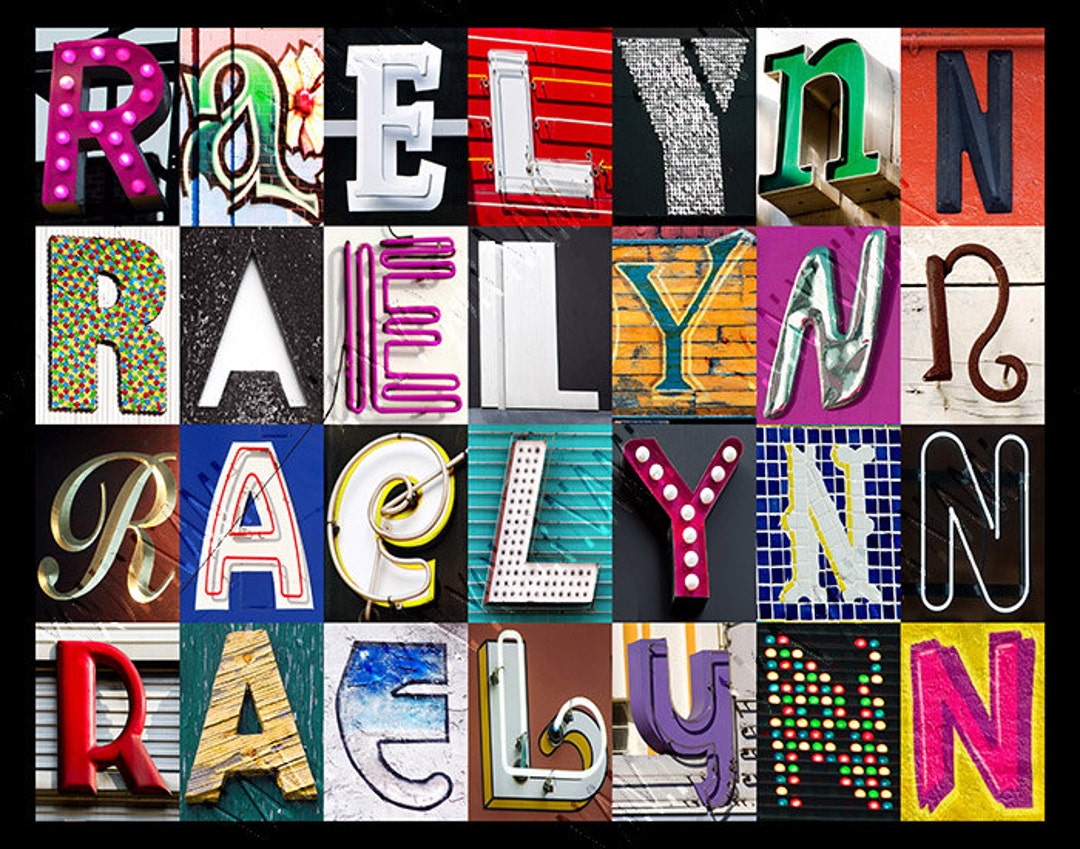Personalized Poster Featuring RAELYNN Showcased in Photos of Letters ...