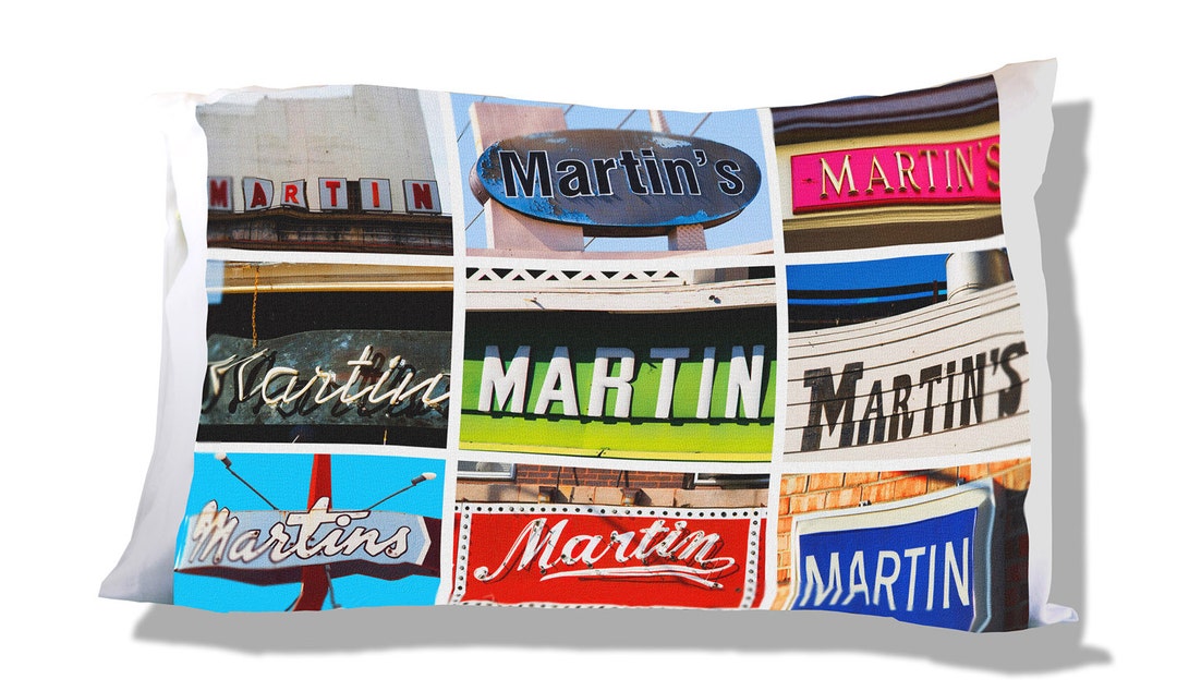 Personalized Pillow Case Featuring MARTIN in Sign Photos; Custom Pillow ...