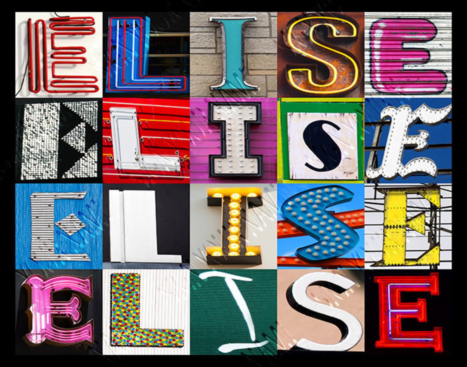 Personalized Poster Featuring ELISE in Photos of Alphabet - Etsy