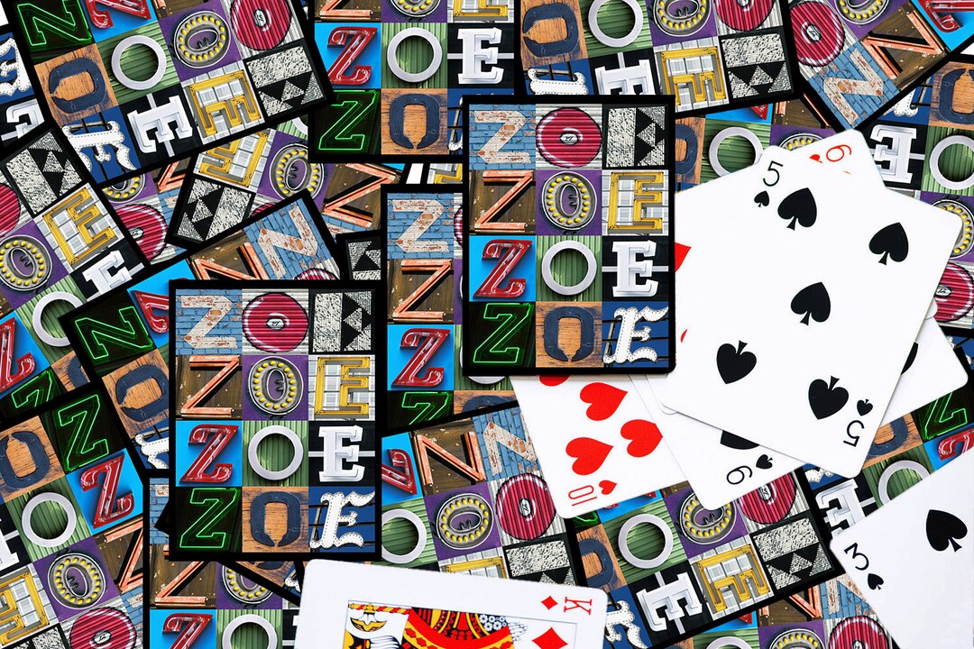 Personalized Playing Cards Featuring the Name ZOE in Letters From ...