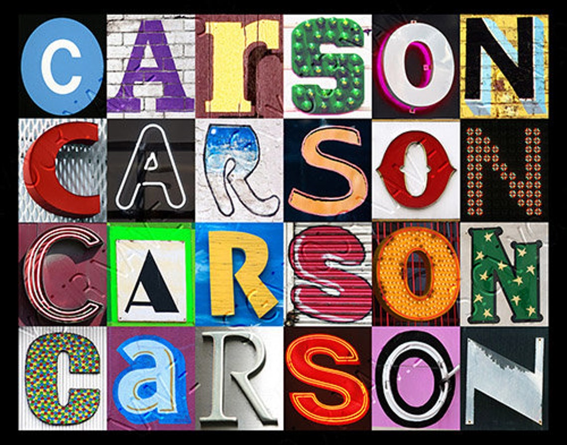 CARSON, KARSEN or KARSON Personalized Poster Featuring Photos of ...