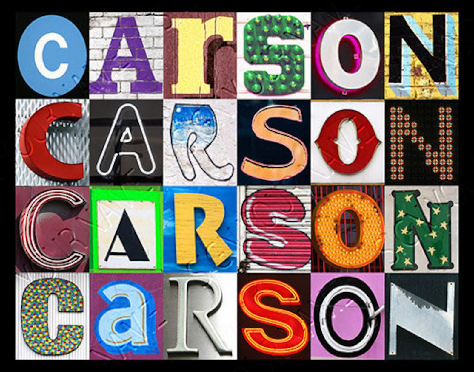 CARSON, KARSEN or KARSON Personalized Poster Featuring Photos of ...