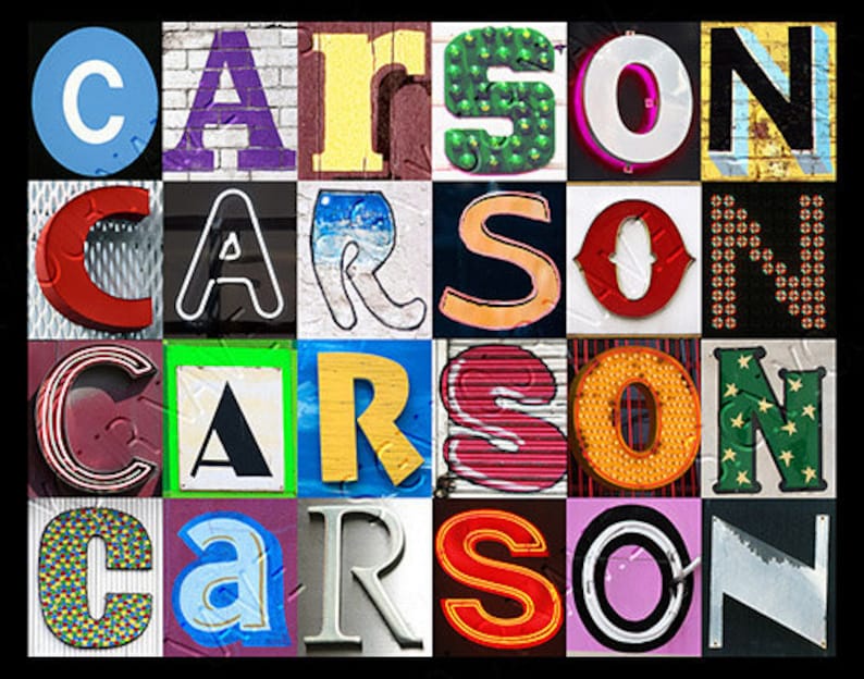 CARSON, KARSEN or KARSON Personalized Poster Featuring Photos of ...