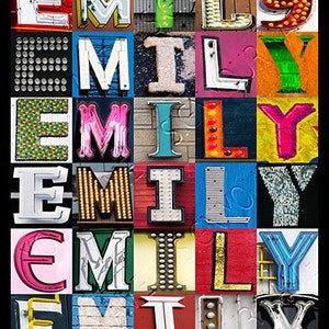 EMILY or EMILIE Personalized Poster Featuring Photos of Letters From ...