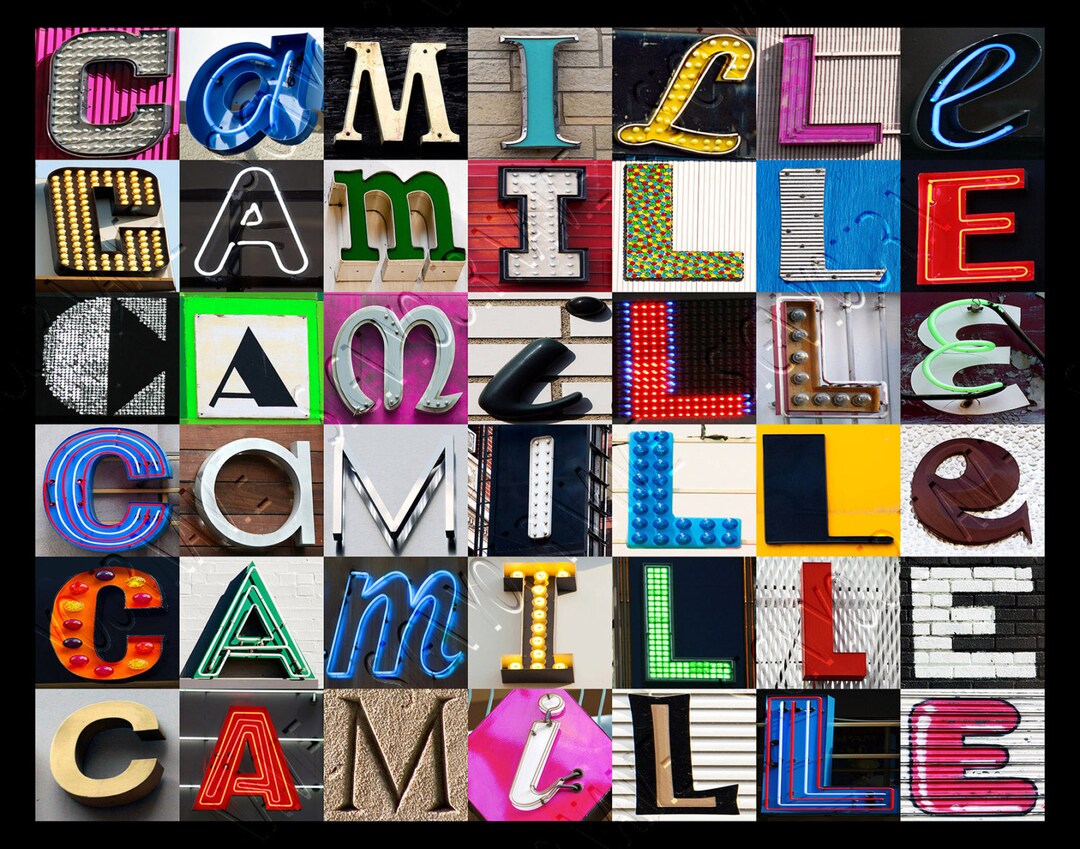 Personalized Poster Featuring CAMILLE in Photos of Alphabet Letters ...