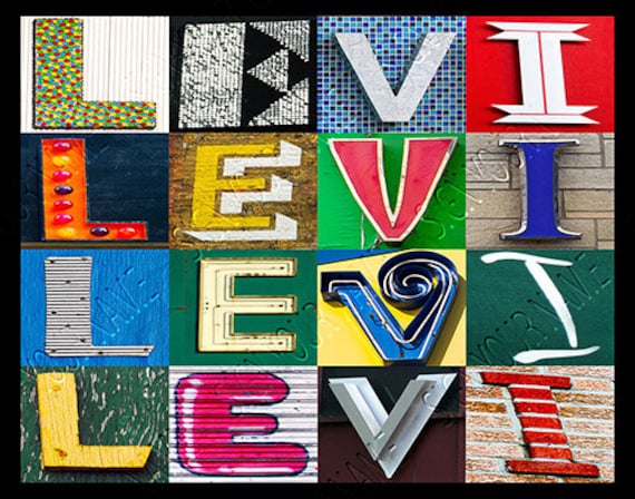 LEVI Personalized Poster Featuring Photos of Sign Letters | Etsy