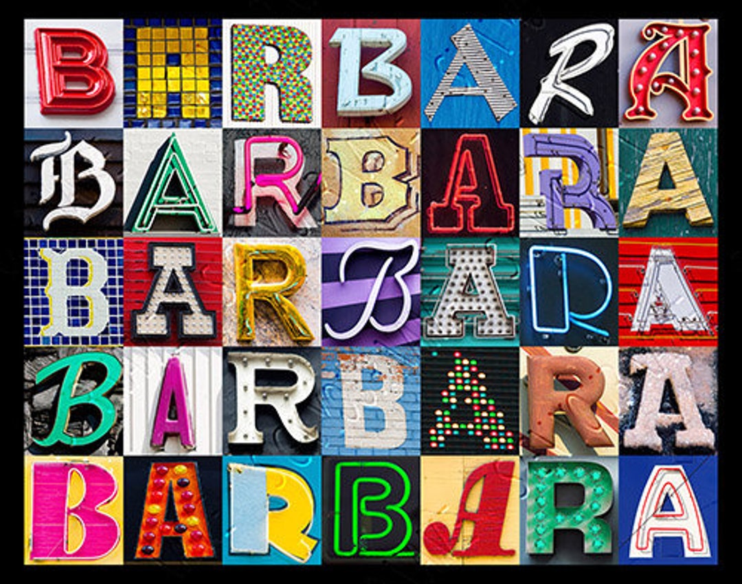 BARBARA or BARB Personalized Poster Featuring Photos of Letters From ...