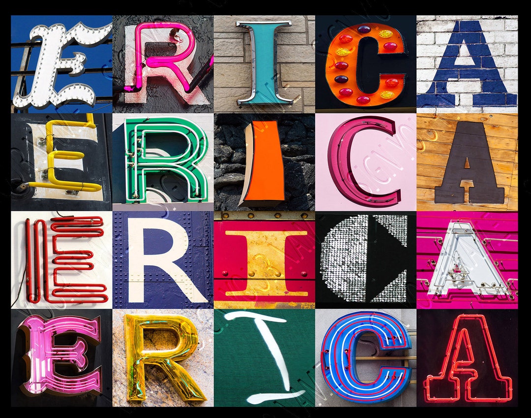 Personalized Poster Featuring ERICA in Photos of Letters From Actual ...