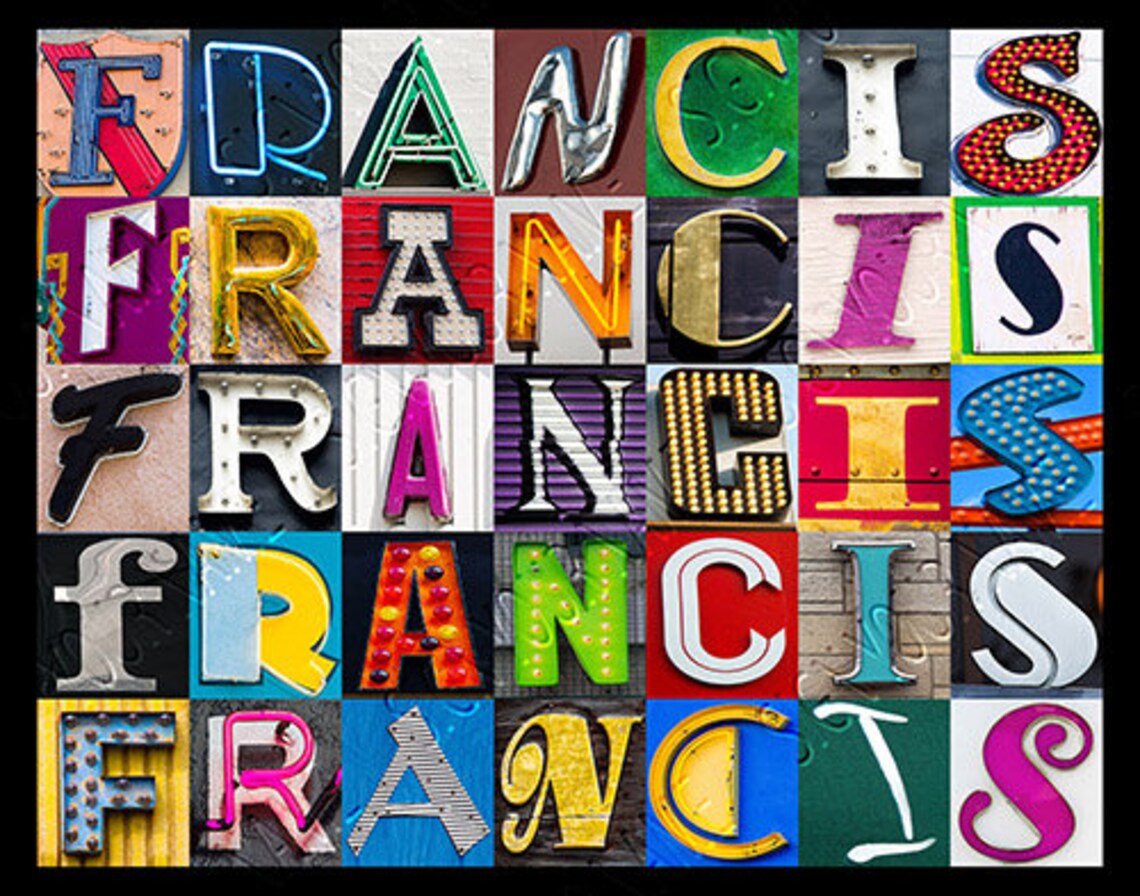 FRANCIS or FRANCES Personalized Poster Featuring Photos of Alphabet ...