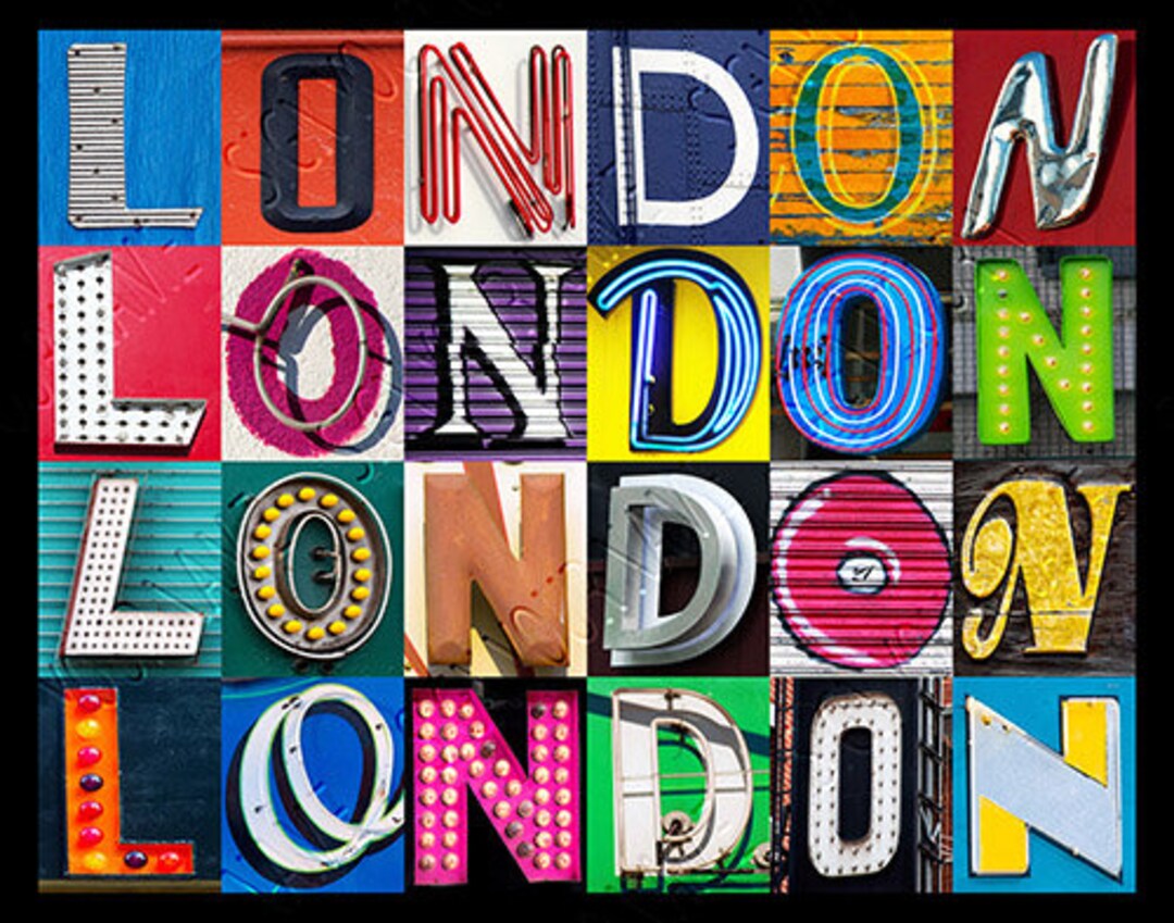 LONDON or LONDYN Personalized Poster Featuring Photos of Alphabet ...
