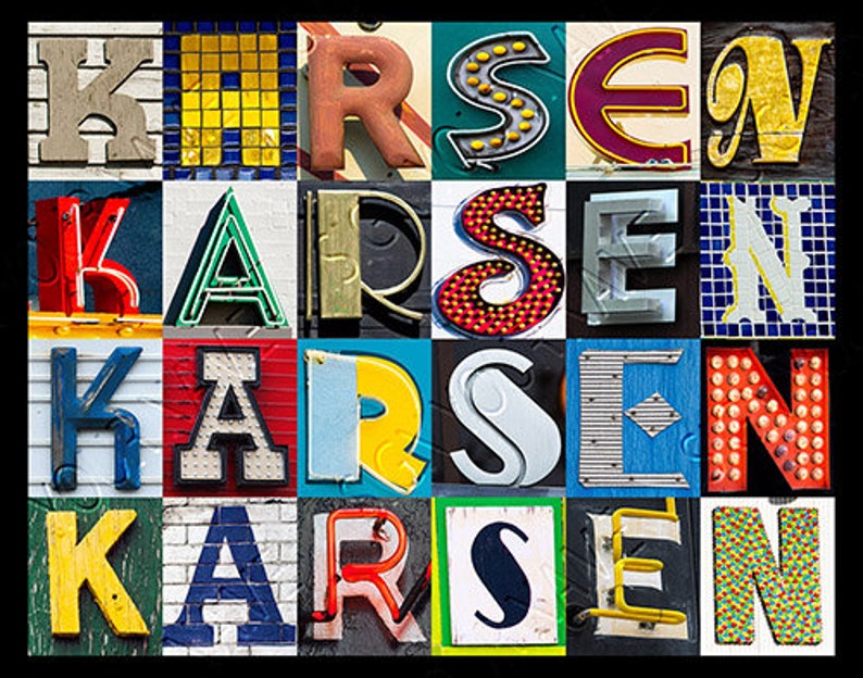 CARSON, KARSEN or KARSON Personalized Poster Featuring Photos of ...