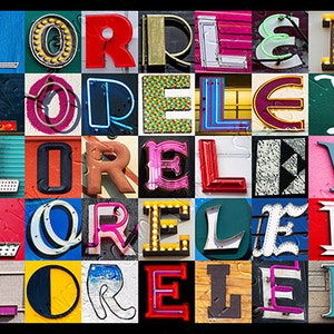 LORELEI Personalized Poster Featuring Photos of Sign Letters ...