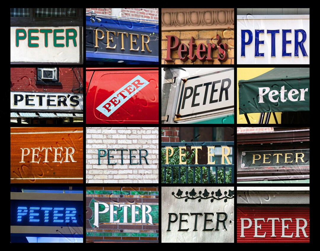 Personalized Poster Featuring PETER Showcased in Photos of Actual Signs ...