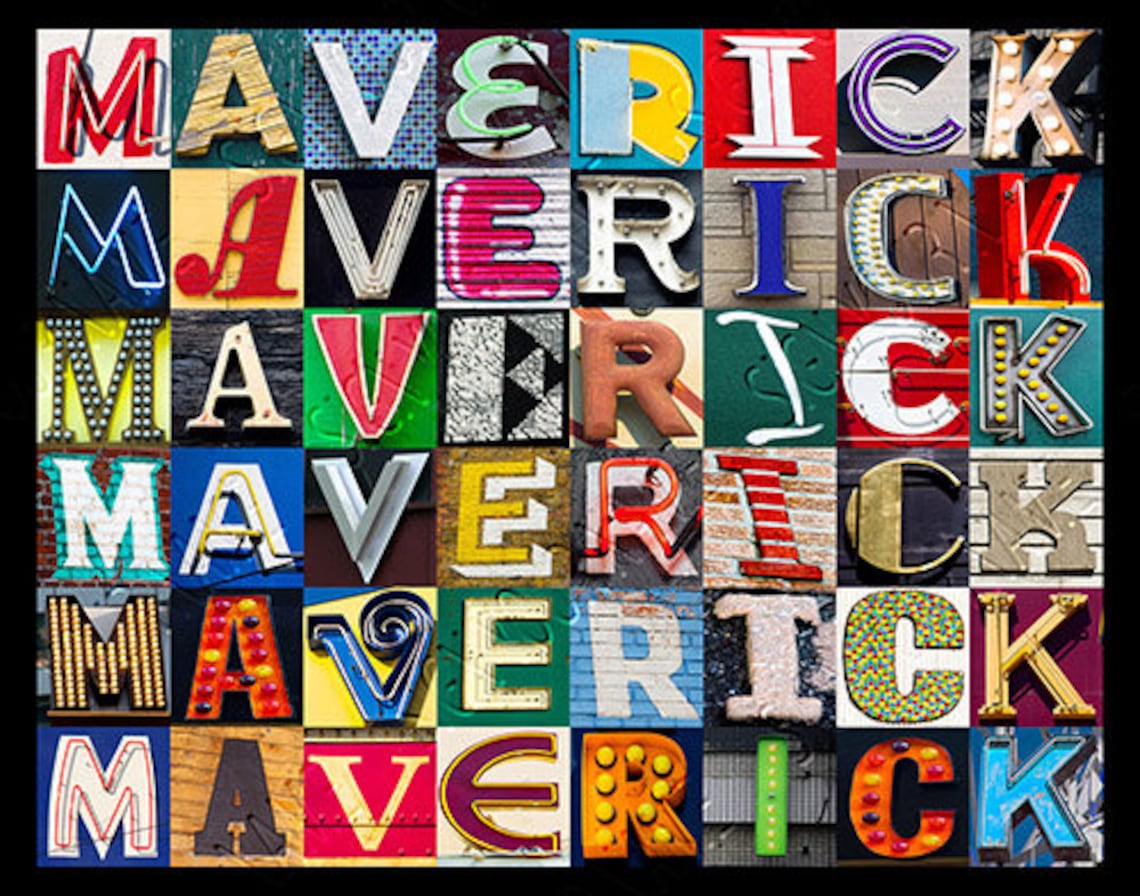 MAVERICK Personalized Poster featuring photos of letters from | Etsy