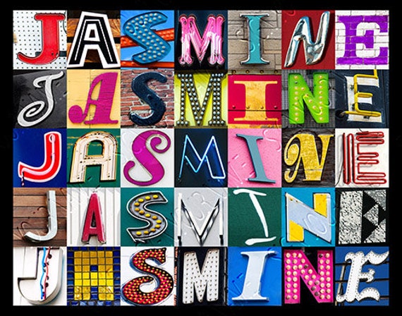 JASMINE Personalized Poster Featuring Photos of Letters From | Etsy