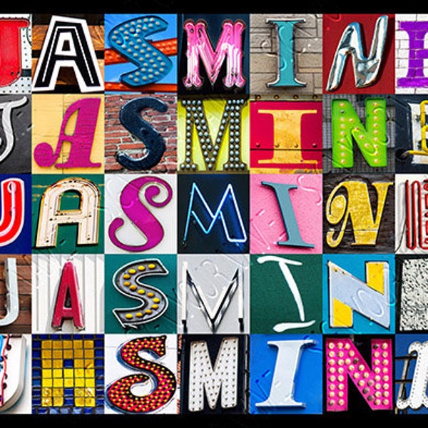 Jasmine Name Art - Etsy