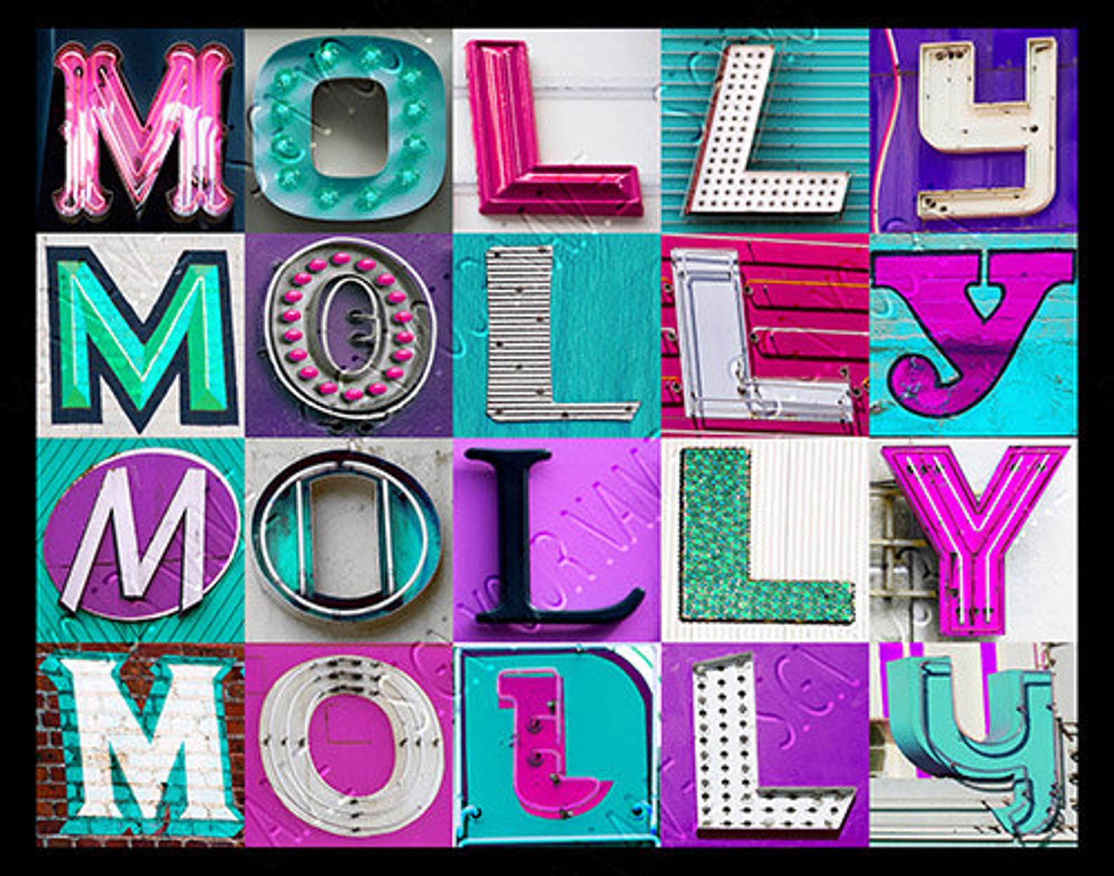 MOLLY or MOLLIE Personalized Poster Featuring Photos of Sign - Etsy UK