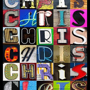 CHRIS Personalized Poster Featuring Photos of Alphabet Letters From ...