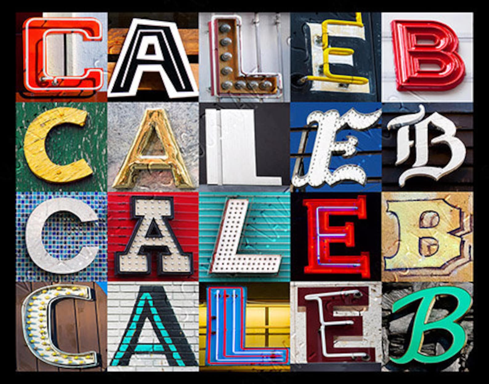CALEB or KALEB Personalized Poster Featuring Photos of Letters - Etsy