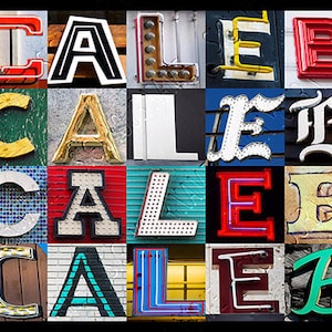 CALEB or KALEB Personalized Poster Featuring Photos of Letters From ...