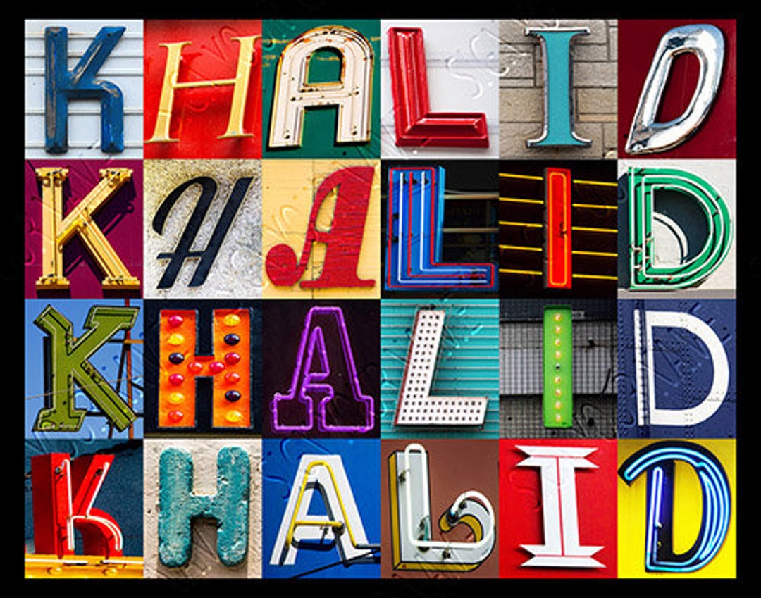 KHALID Personalized Poster Featuring Photos of Letters From Signs ...