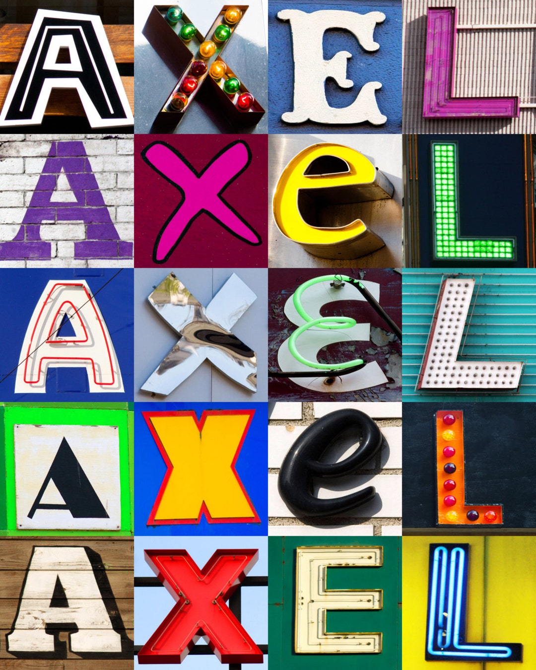 Cartel personalizado con AXEL mostró en fotos de la muestra Letras ...