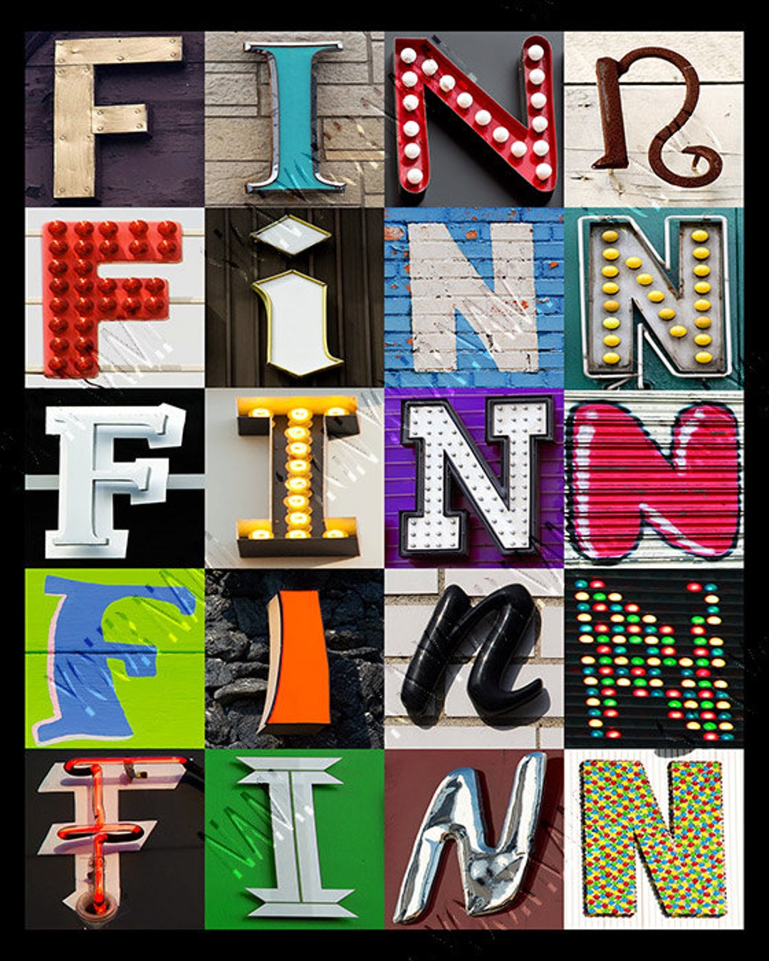 Personalized Poster Featuring FINN in Photos of Alphabet Letters From ...