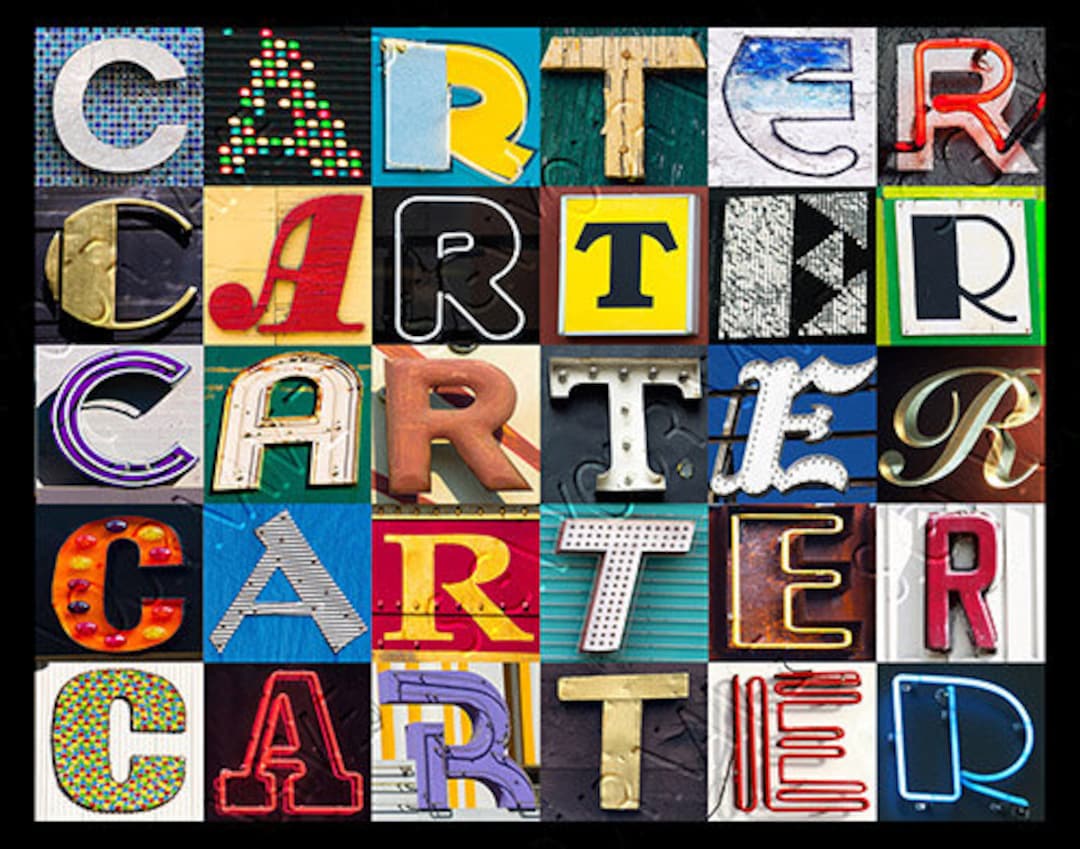 CARTER Personalized Poster Featuring Photos of Alphabet Letters From ...